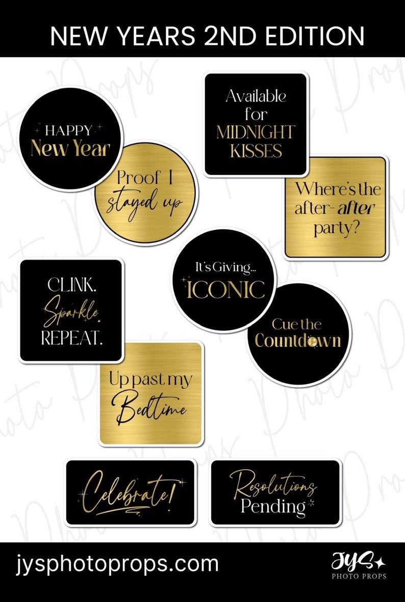 New Years Photo Booth Props, Custom Photo Booth Props, PVC Props ...