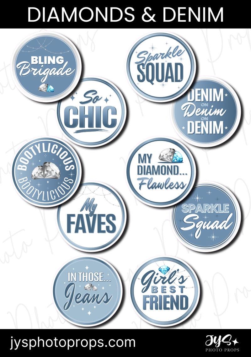 Diamonds & Denim Photo Booth Props, Custom Photo Booth Props, PVC Props ...