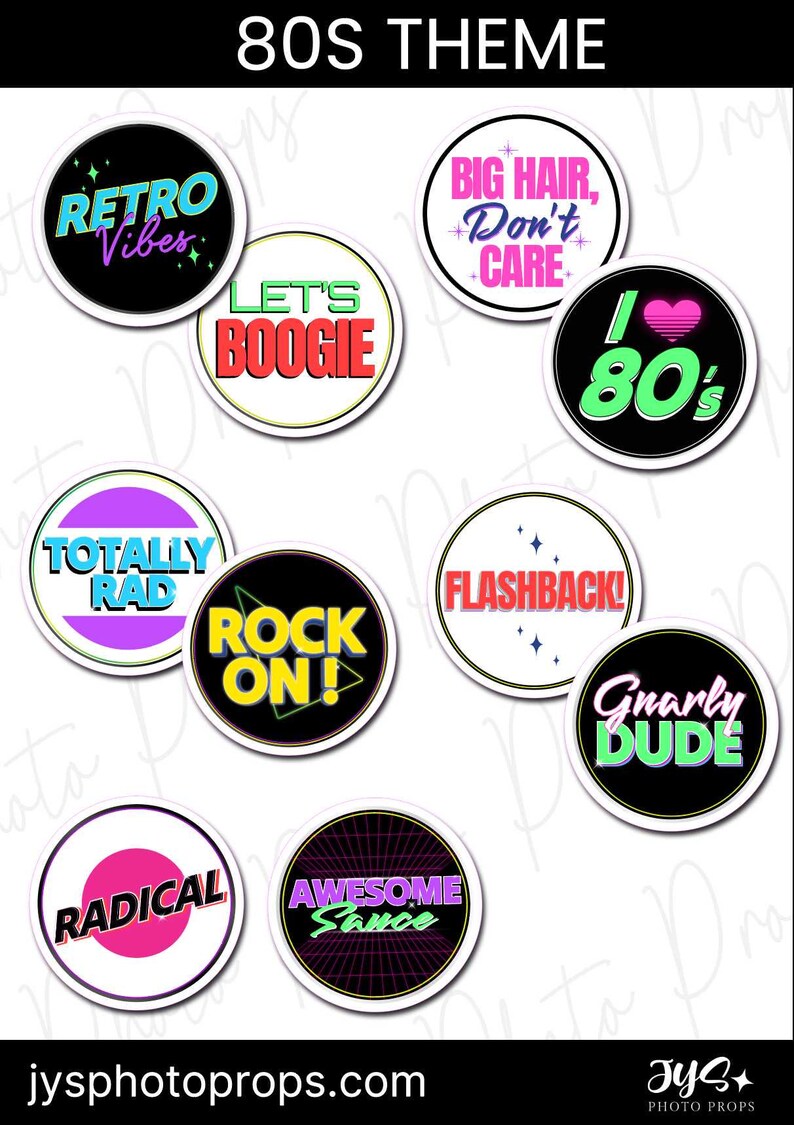 80s Photo Booth Props, Retro Photo Booth Props, PVC Props, Custom Props ...