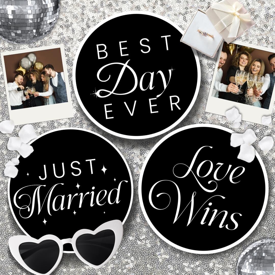 Glam Wedding Photo Booth Props, Custom Photo Booth Props, PVC Props ...