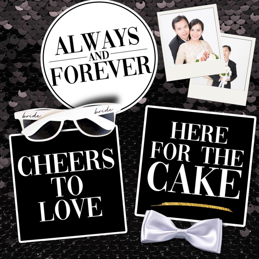 Classic Wedding Glam Photo Booth Props, Custom Photo Booth Props, PVC ...