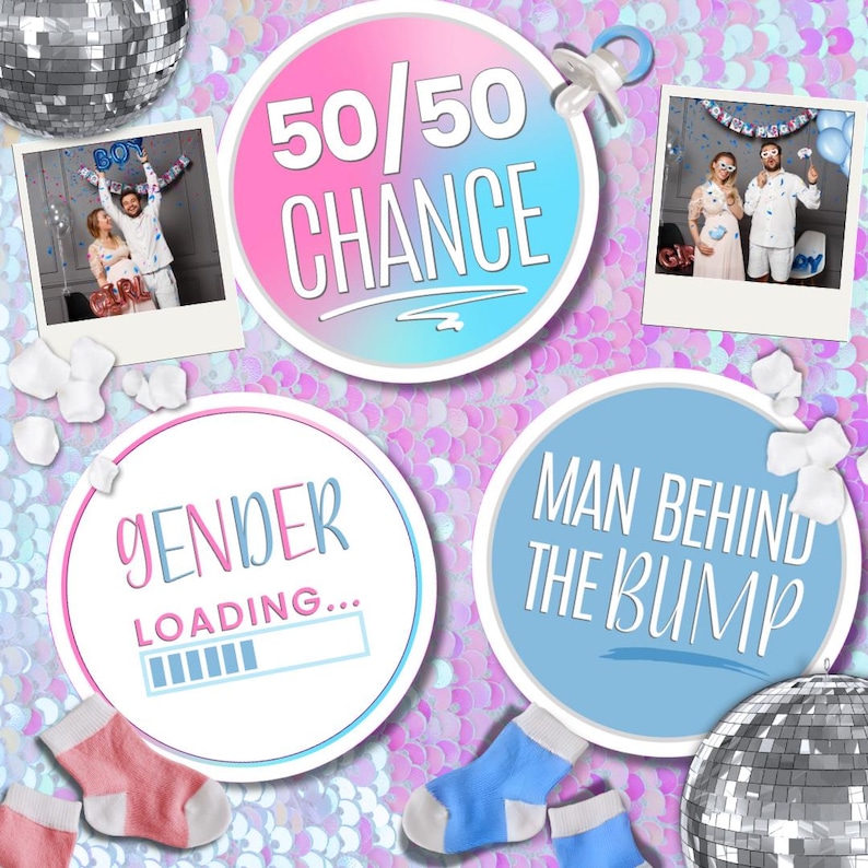 Gender Reveal Photo Booth Props, Custom Photo Booth Props, PVC Props ...