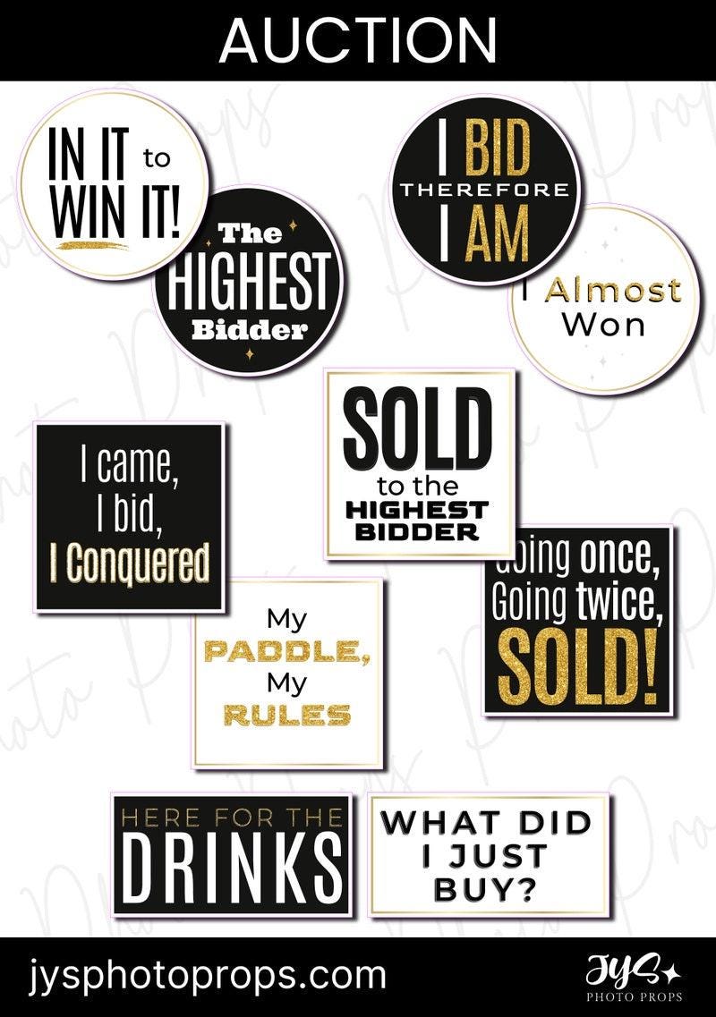 Auction Photo Booth Props, Fundraiser Photo Booth Props, PVC Props ...