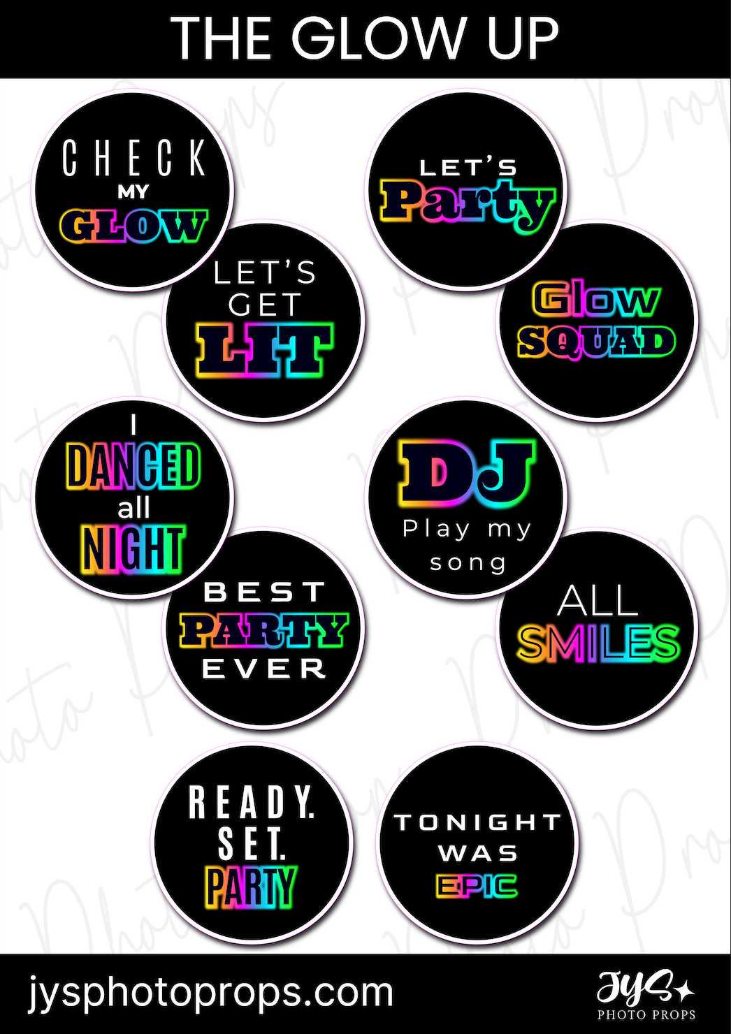 Neon Glow Photo Booth Props - Etsy