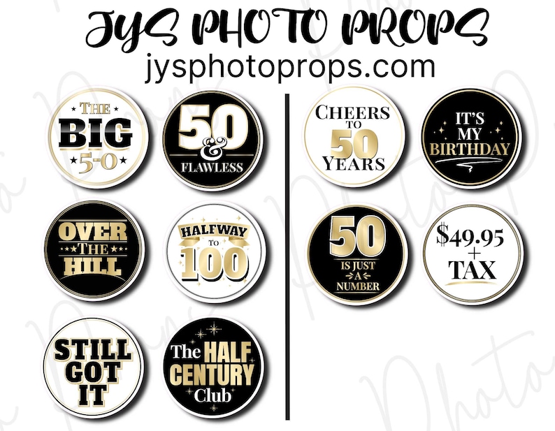 50th Birthday Photo Booth Props - Etsy