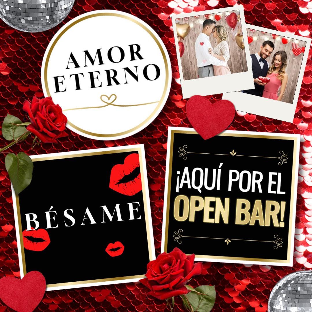 Spanish Classy Wedding Photo Booth Props, Custom Photo Booth Props, PVC ...