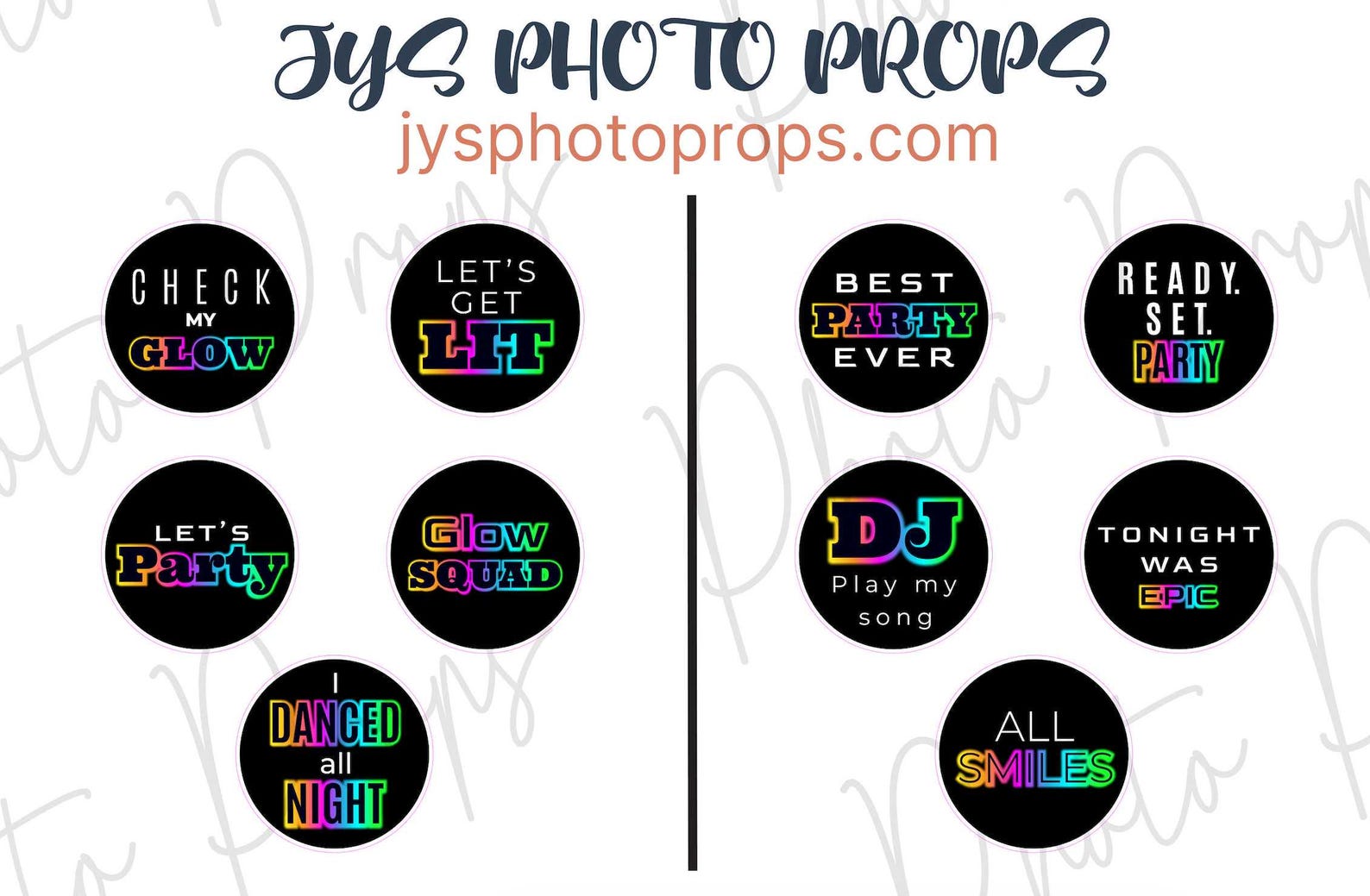 Neon Glow Photo Booth Props - Etsy