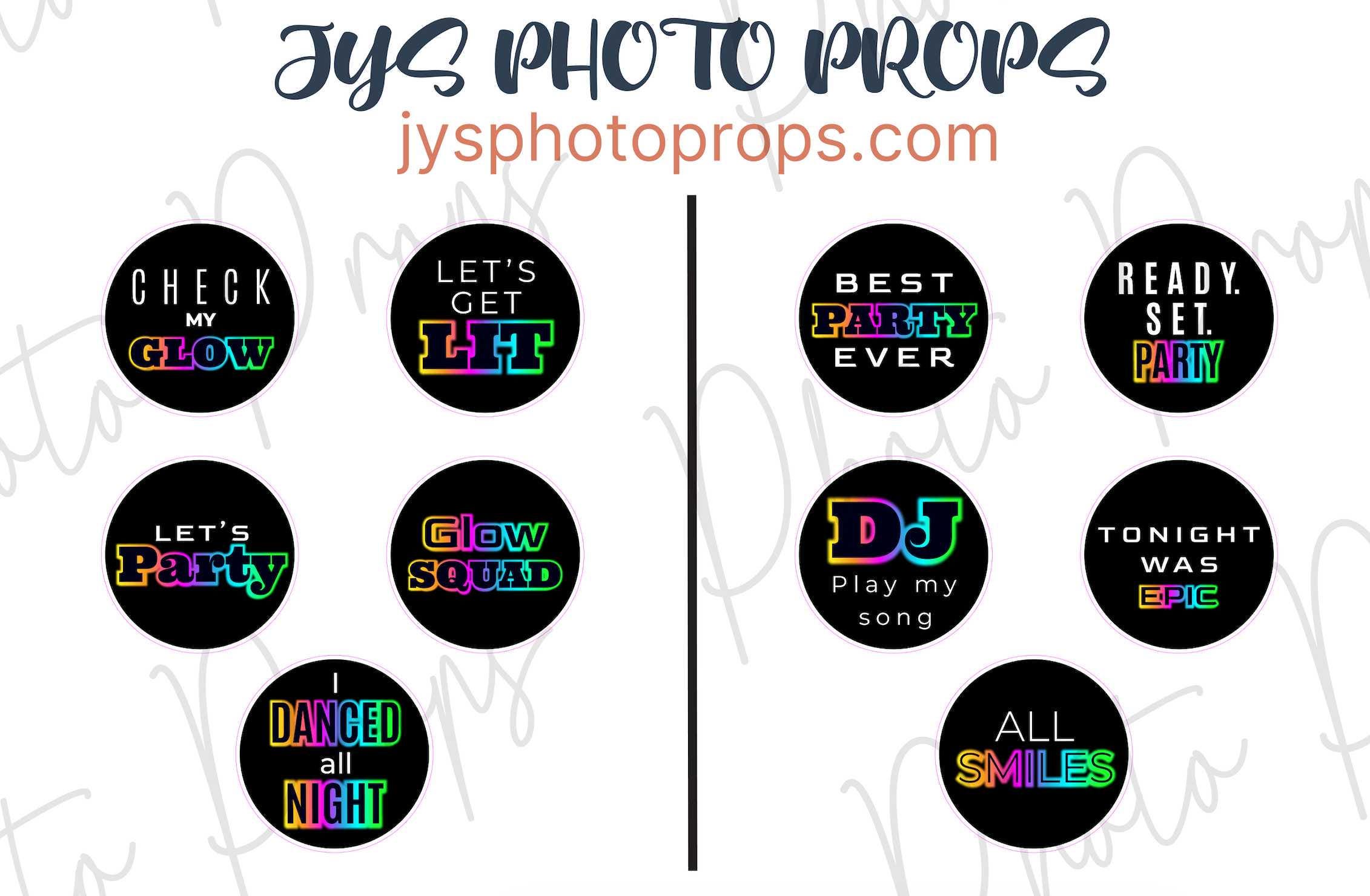 Neon Glow Photo Booth Props - Etsy