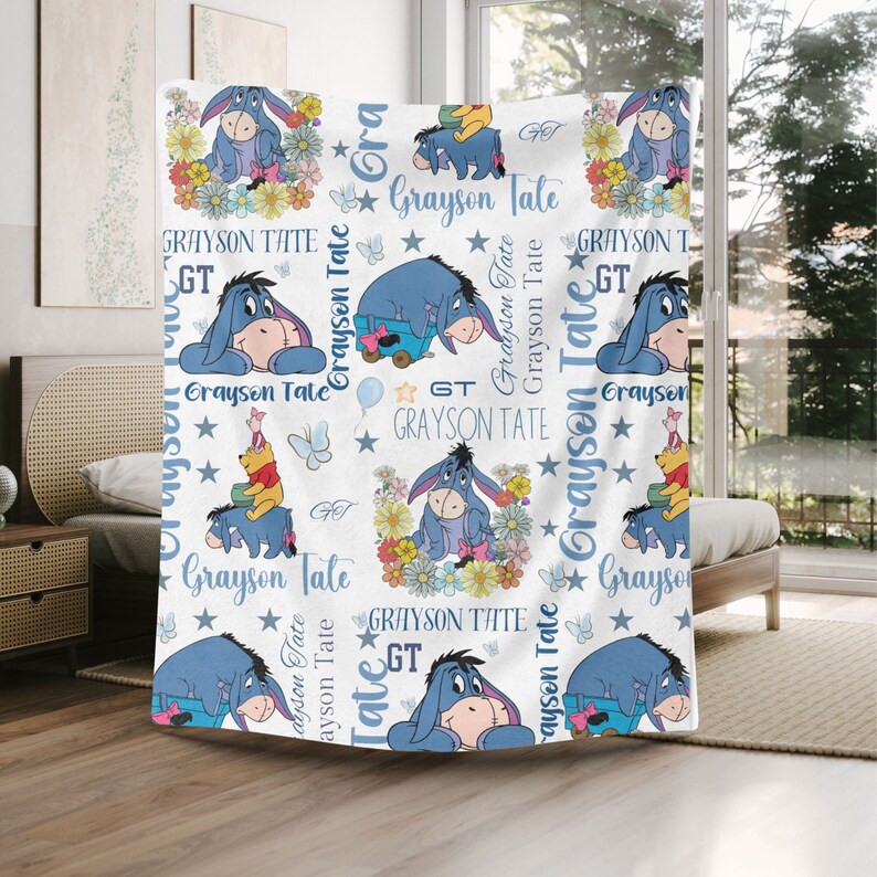 Personalized Eeyore Minky Blanket: Classic Nursery Decor - Etsy