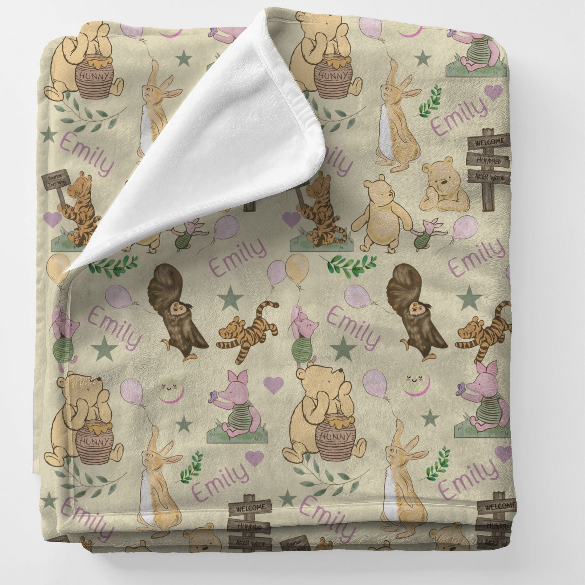Personalized Pooh Bear Blanket, Tigger Blanket, Pooh Bear Nursery ...