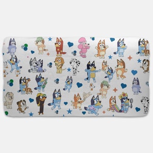 Bluey Crib Sheet, Personalized Bluey Crib Sheet, Crib Sheet, Fitted ...