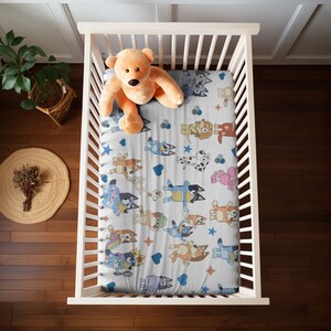 Bluey Crib Sheet, Personalized Bluey Crib Sheet, Crib Sheet, Fitted ...