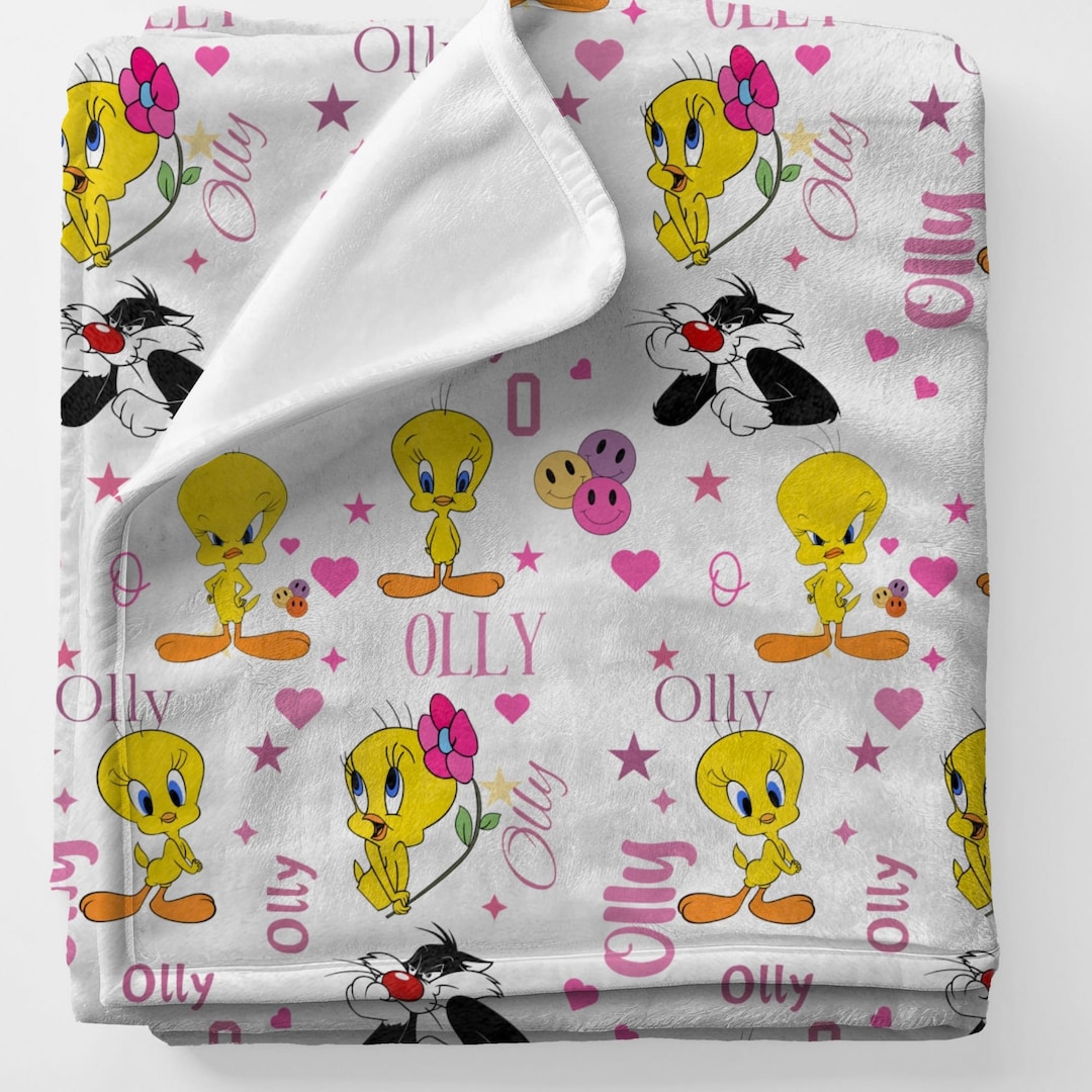 Personalized Tweety Bird Blanket, Baby Tweety, Custom Tweety Name ...