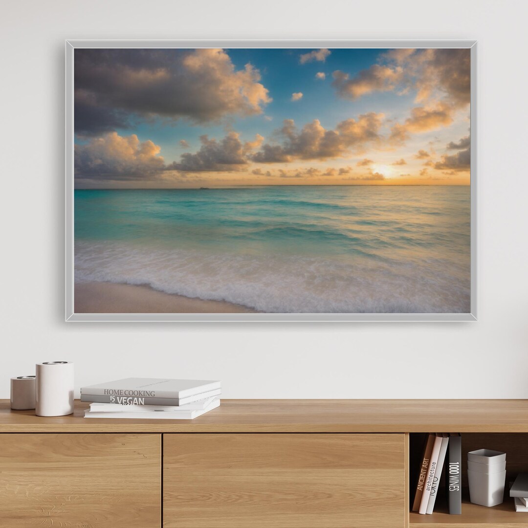 Sunset Beach Art Print Beach Scene Wall Art Download Poster of a ...