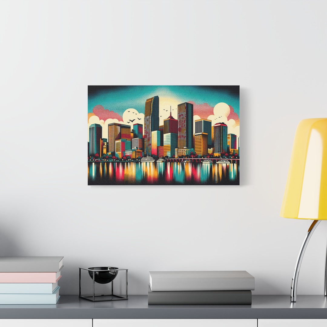 Miami Retro Wall Art Miami Art Miami Art Print Dramatic Colors ...