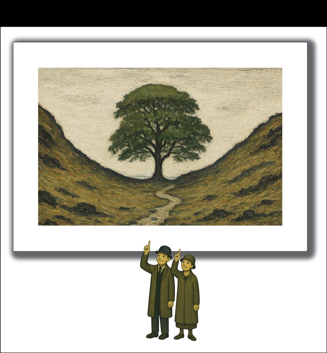 Sycamore Gap Tree Art Print – Lowry Style Landscape (A4) - Etsy