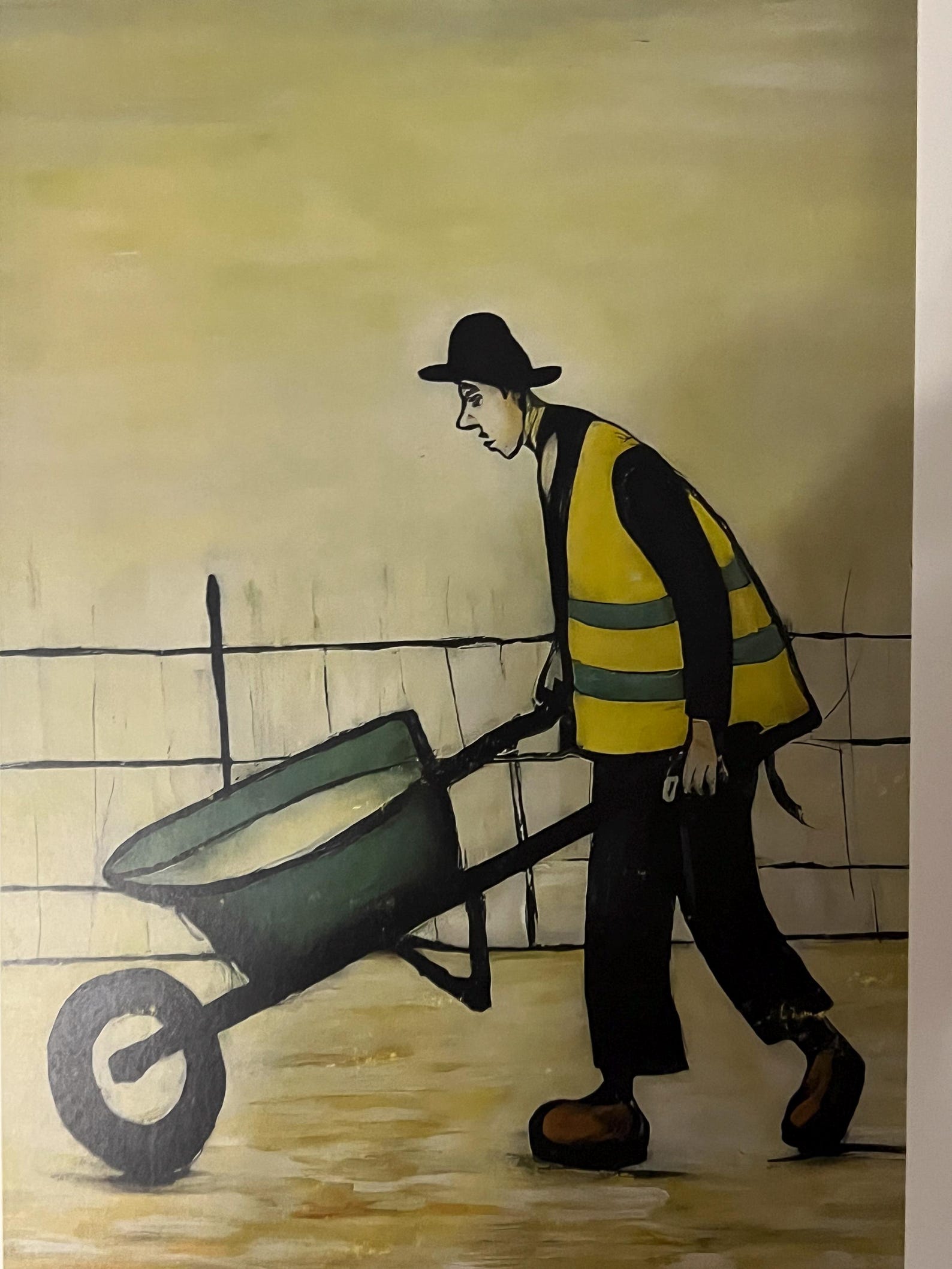 Wheelbarrow Man - A4 Size Giclée Art Print. Lowry Style Art Print ...