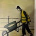 Wheelbarrow Man - A4 Size Giclée Art Print. Lowry Style Art Print ...