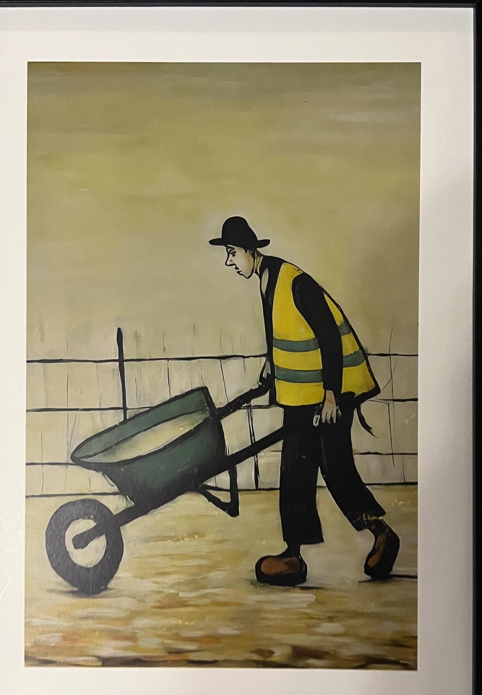 Wheelbarrow Man - A4 Size Giclée Art Print. Lowry Style Art Print ...
