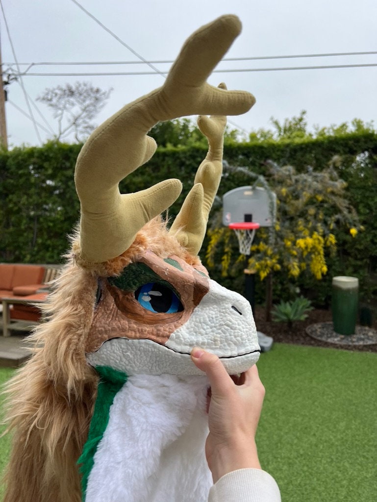 Premade Reindeer Dino Mask - Etsy