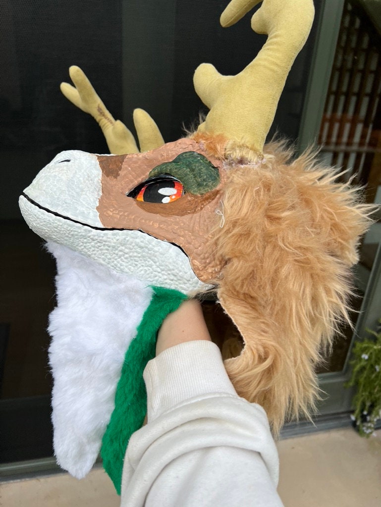 Premade Reindeer Dino Mask - Etsy