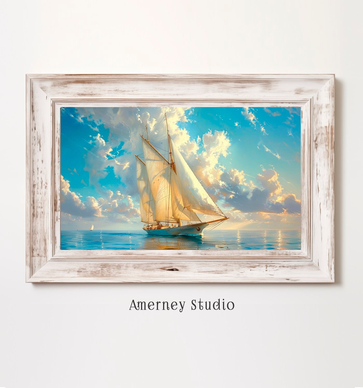 Sailing Ship Wall Art Calm Ocean Digital Prints Sailing Ship Digital