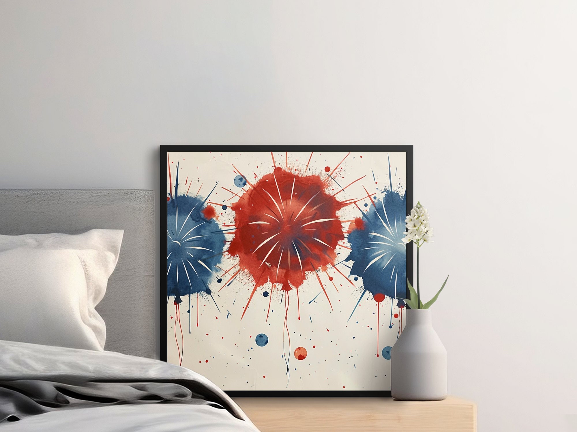 Fourth of July Fireworks Wall Art, Patriotic Celebration Digital Prints ...