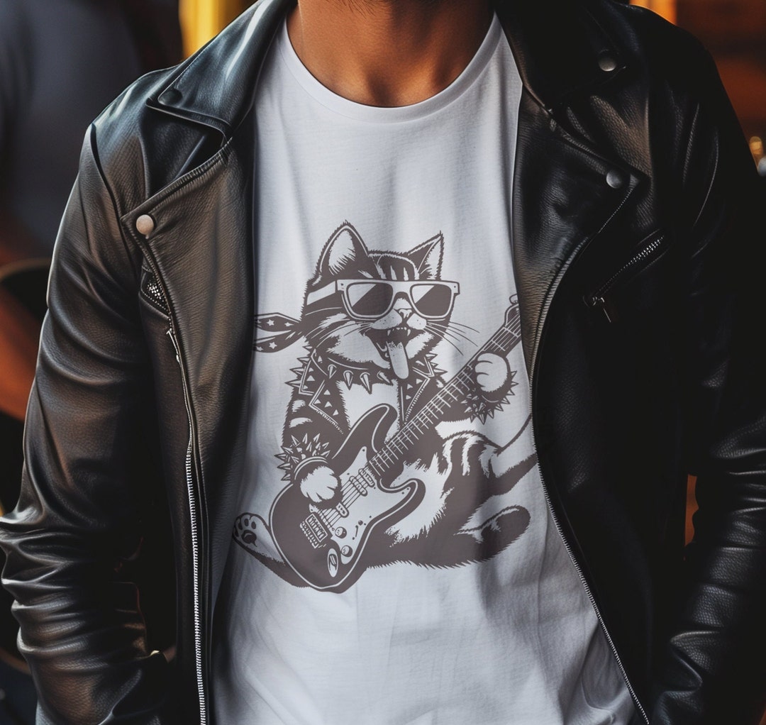 Cat Guitar T Shirt, Shirt for Concert, Music Shirt, Comfort Colors T ...