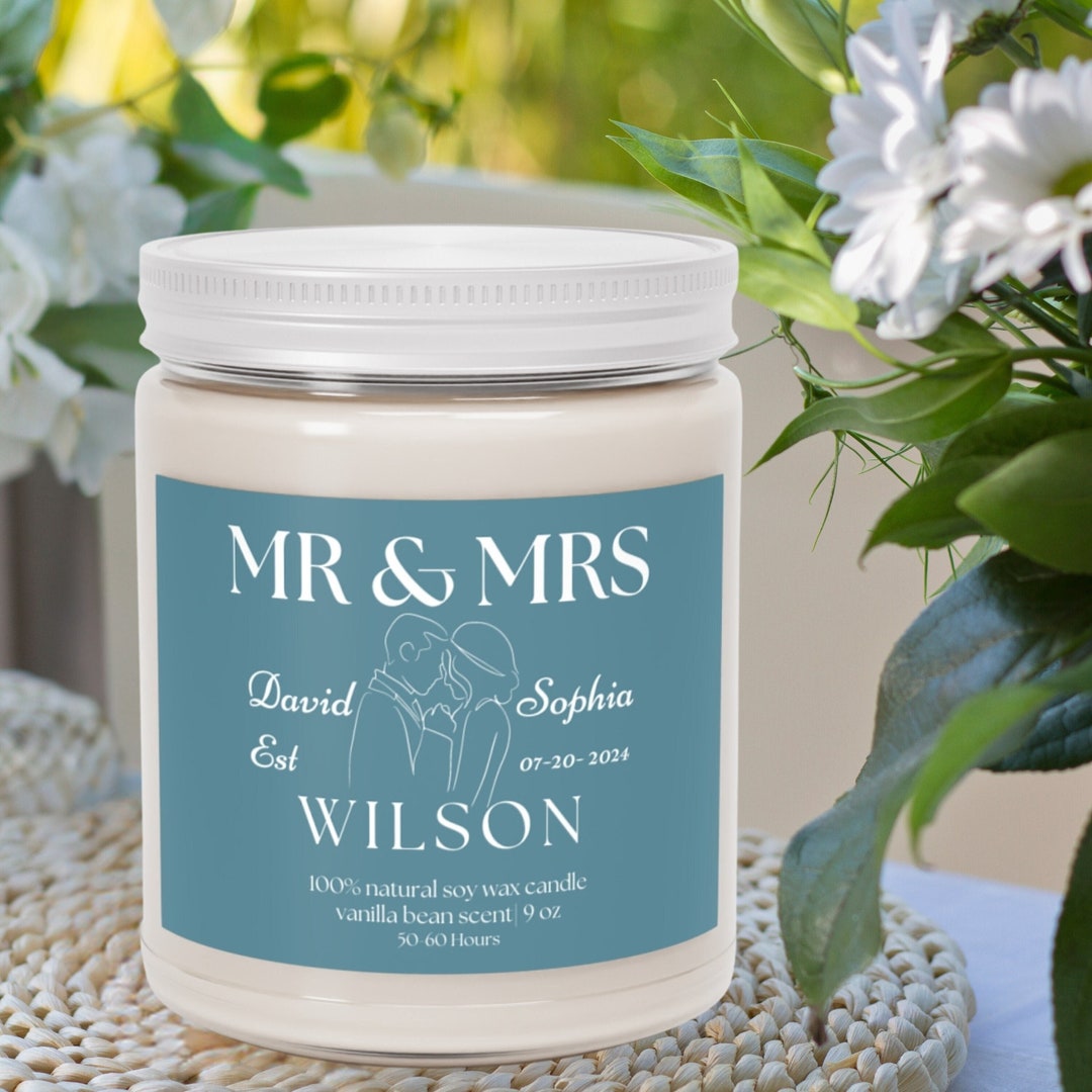 Personalized Wedding Candle Gift Decorative Candle Mr & Mrs Candle ...