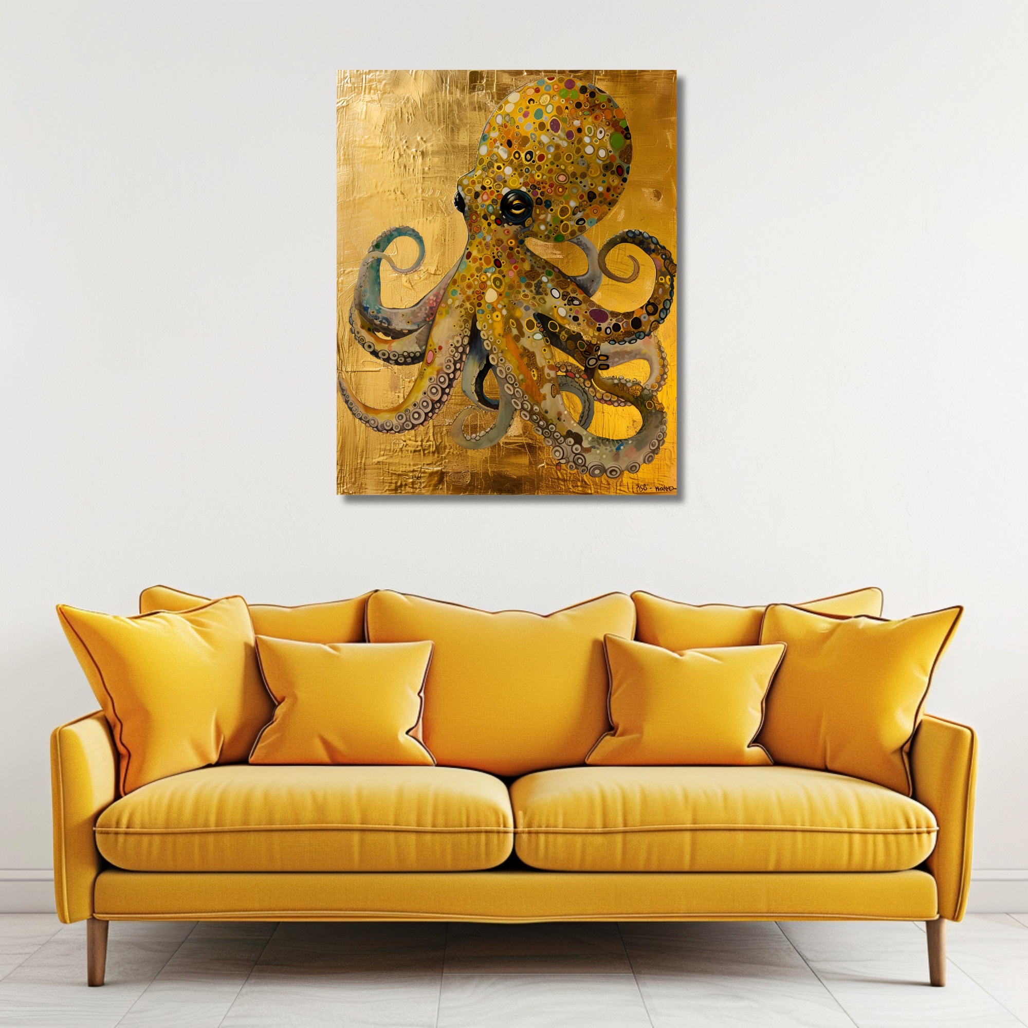 Golden Octopus, by Gustav Klimt Canvas Gallery Wraps Gold Art Nouveau ...