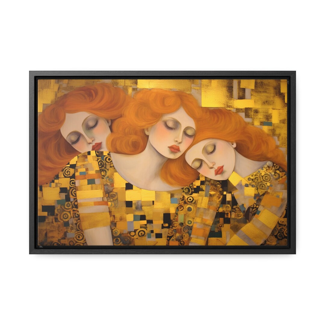 Three Klimt Sisters W Red Hair in Gallery Canvas Wraps, Horizontal, Art ...