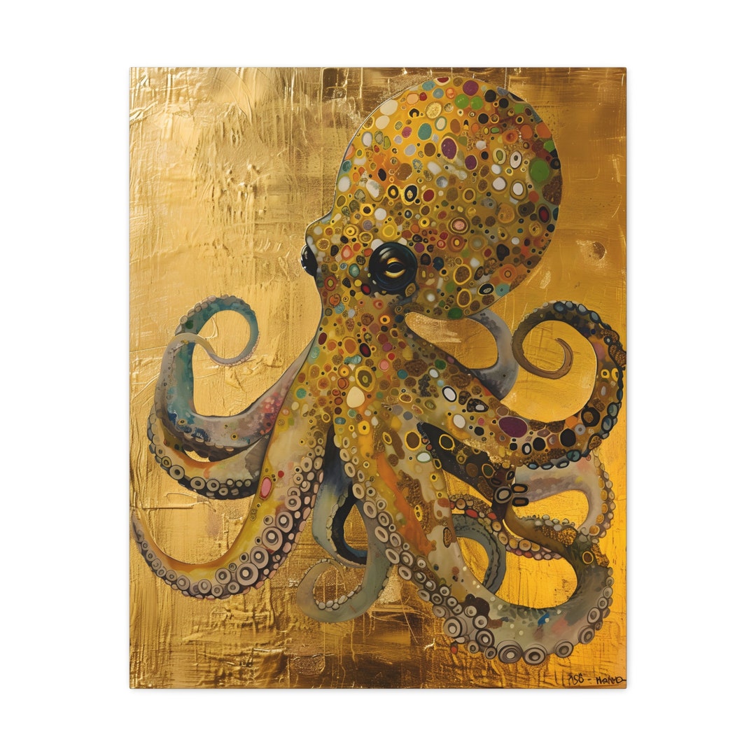 Golden Octopus, by Gustav Klimt Canvas Gallery Wraps Gold Art Nouveau ...