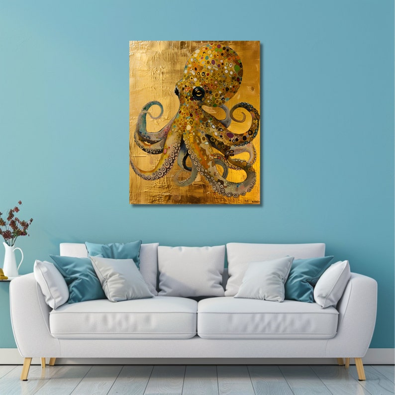 Golden Octopus, by Gustav Klimt Canvas Gallery Wraps Gold Art Nouveau ...
