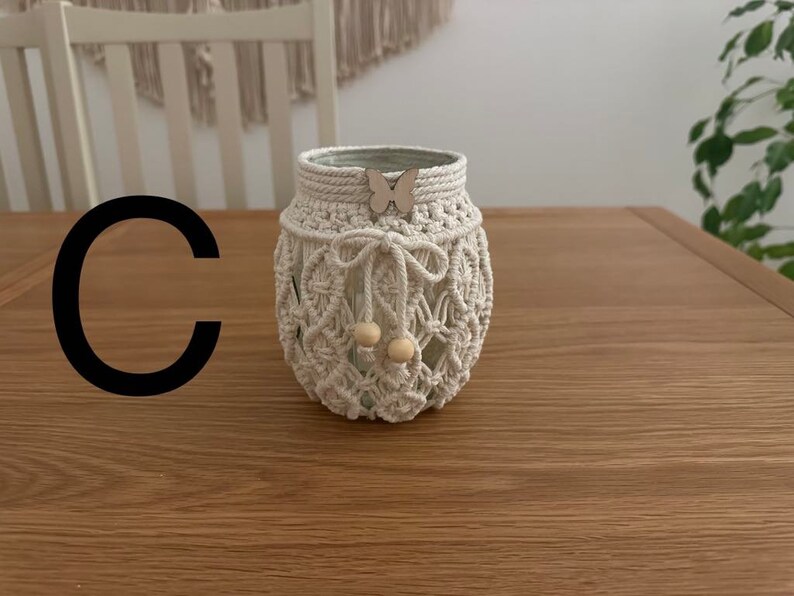 Handcrafted Macrame Candle Holder, Macrame Glass Jar Candle Holder - Etsy