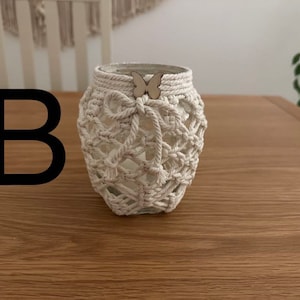 Handcrafted Macrame Candle Holder, Macrame Glass Jar Candle Holder - Etsy