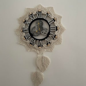 Boho Clock, Rustical Art Wall, Bohemian Interior, Macrame Clock - Etsy