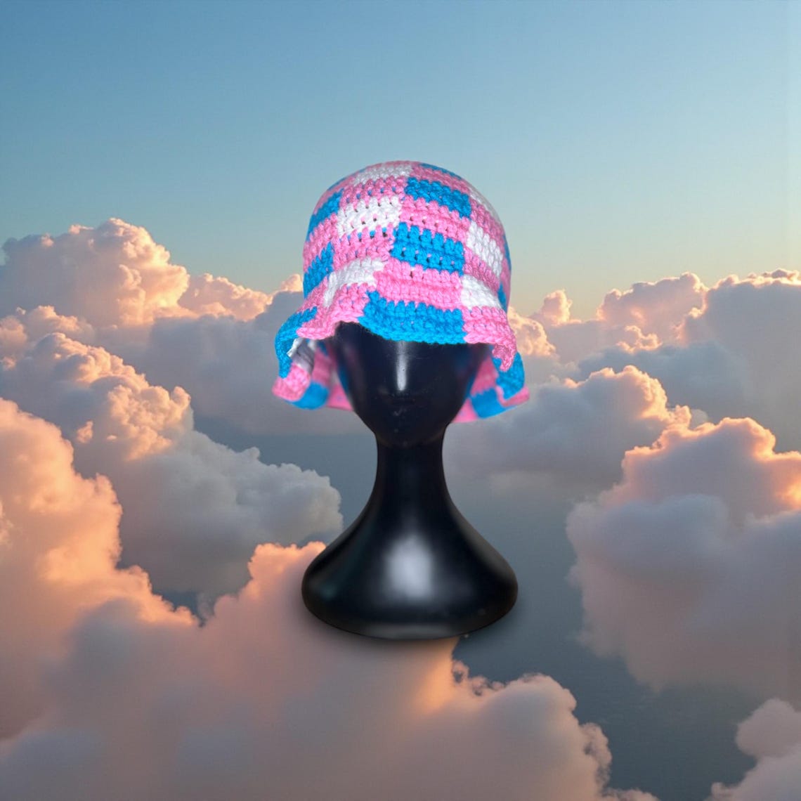Pink and Blue Bucket Hat - Etsy