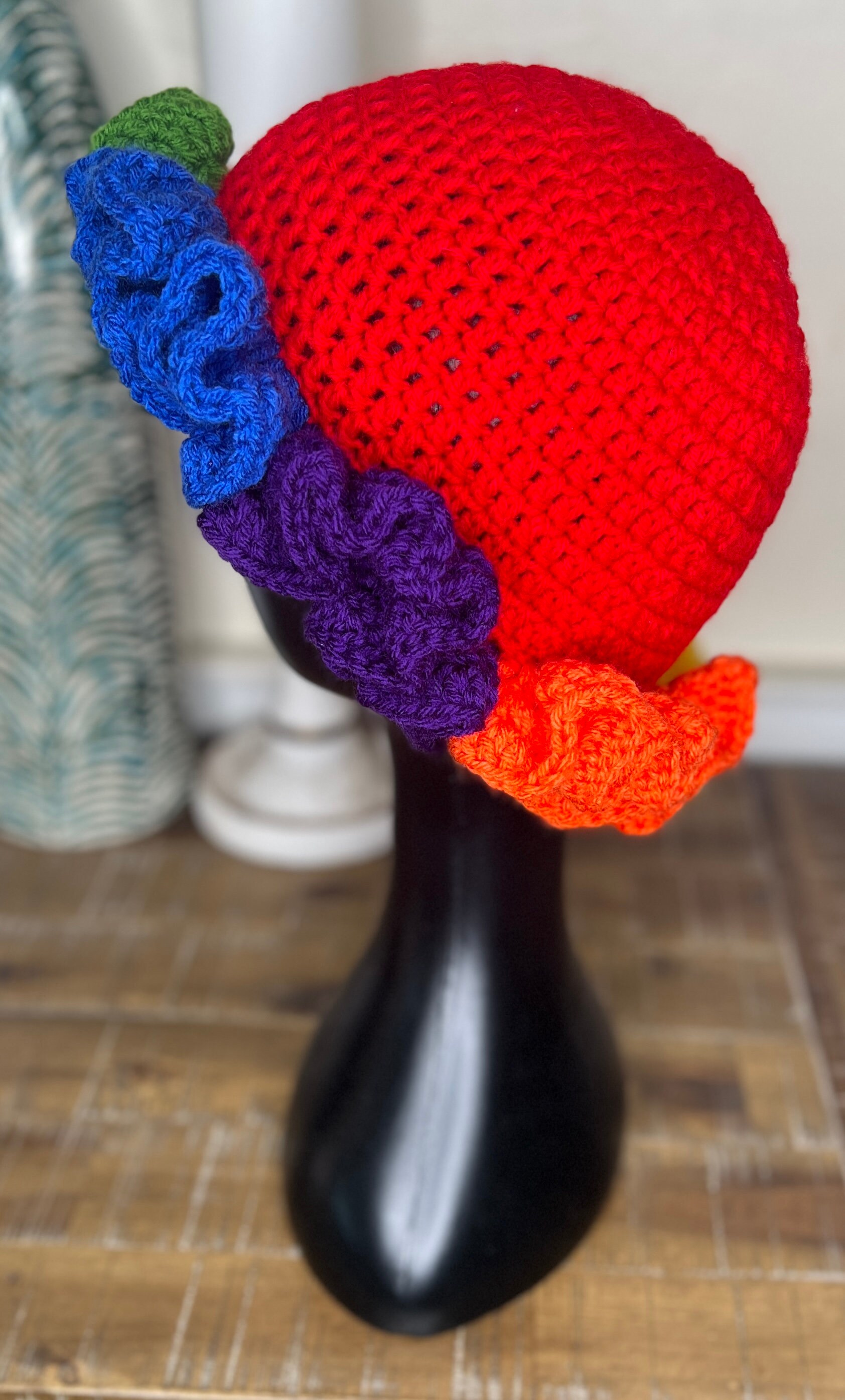 Rainbow Ruffle Hat - Etsy