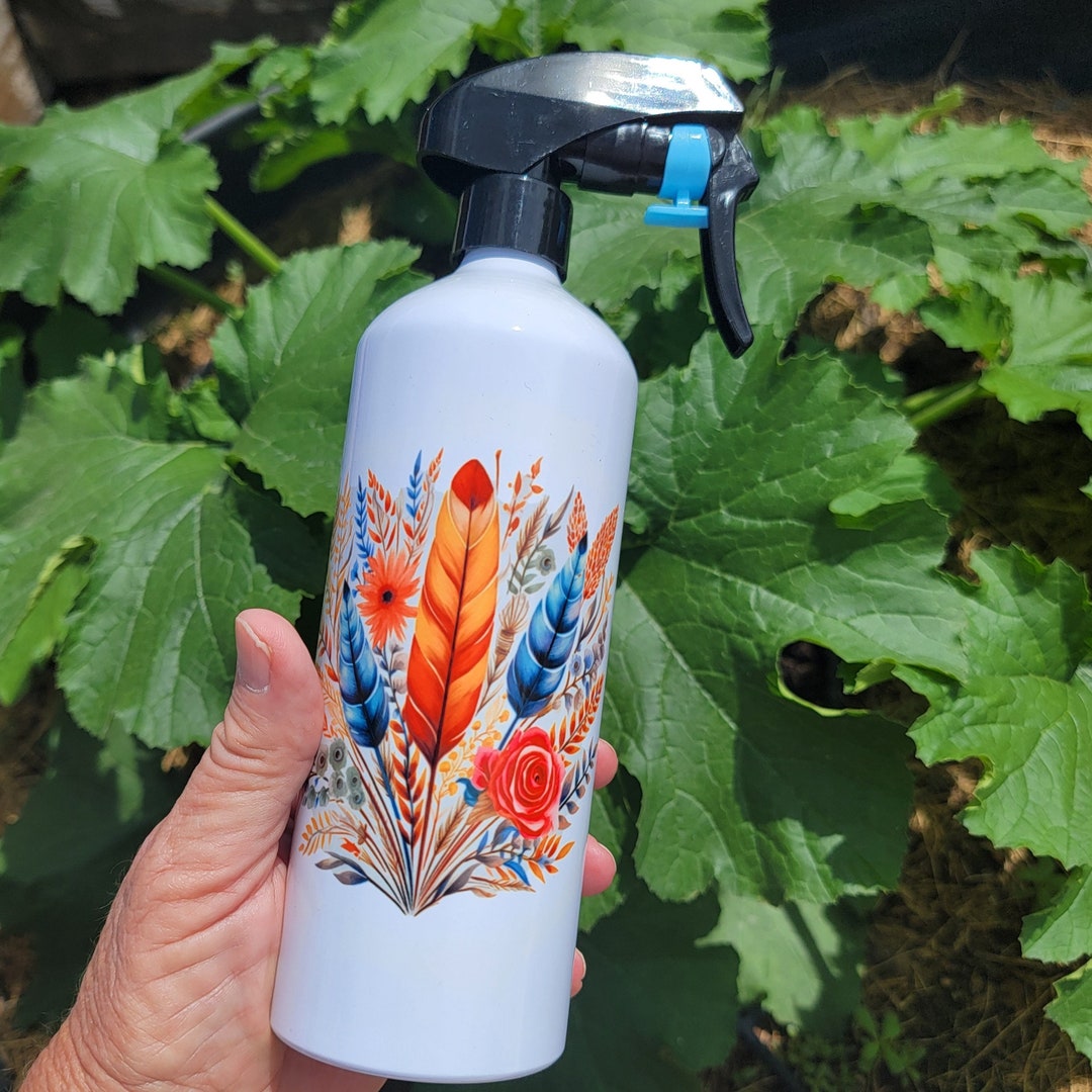 Spray Bottle, Boho Feathers and Flowers, for Home and Garden - Etsy