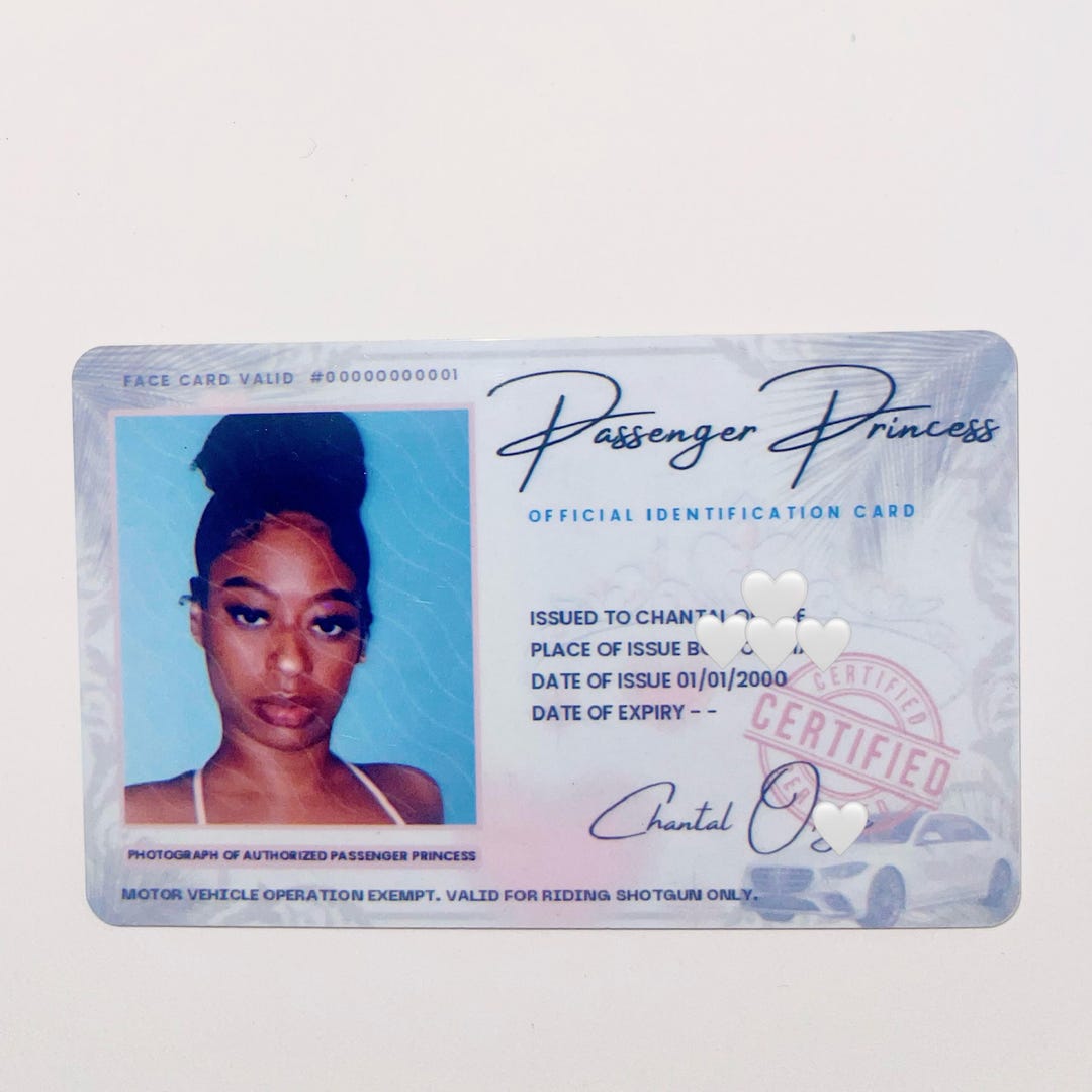 Passenger Princess License Personalized Gag Play ID Card - Etsy