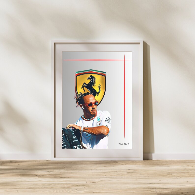 Poster Lewis Hamilton F1 Driver Ferrari - Etsy Australia