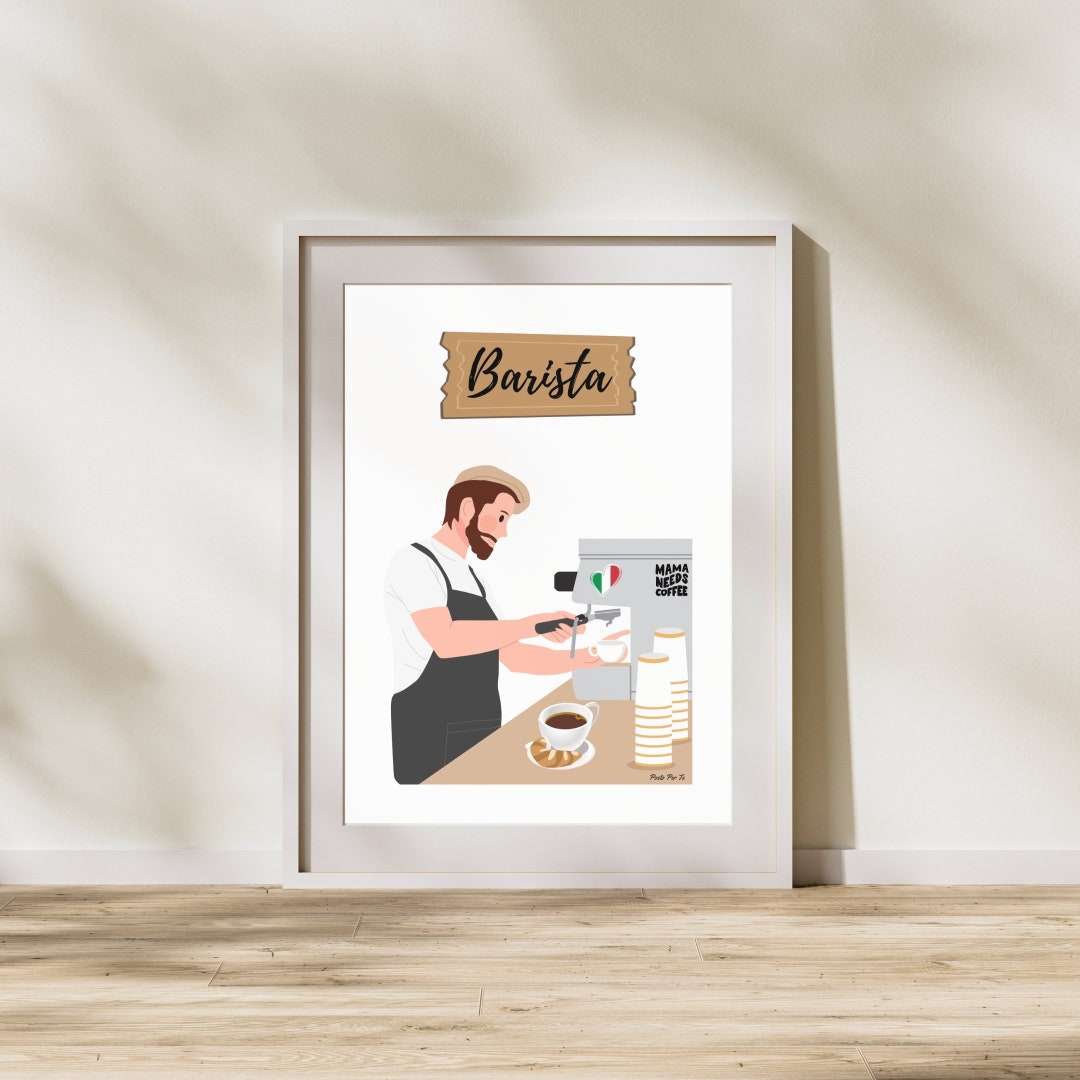 Barista Poster Coffee Break Italian Coffee - Etsy