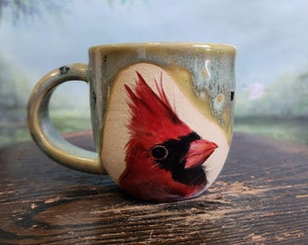 Handmade Pottery Woodpecker Mug - Etsy