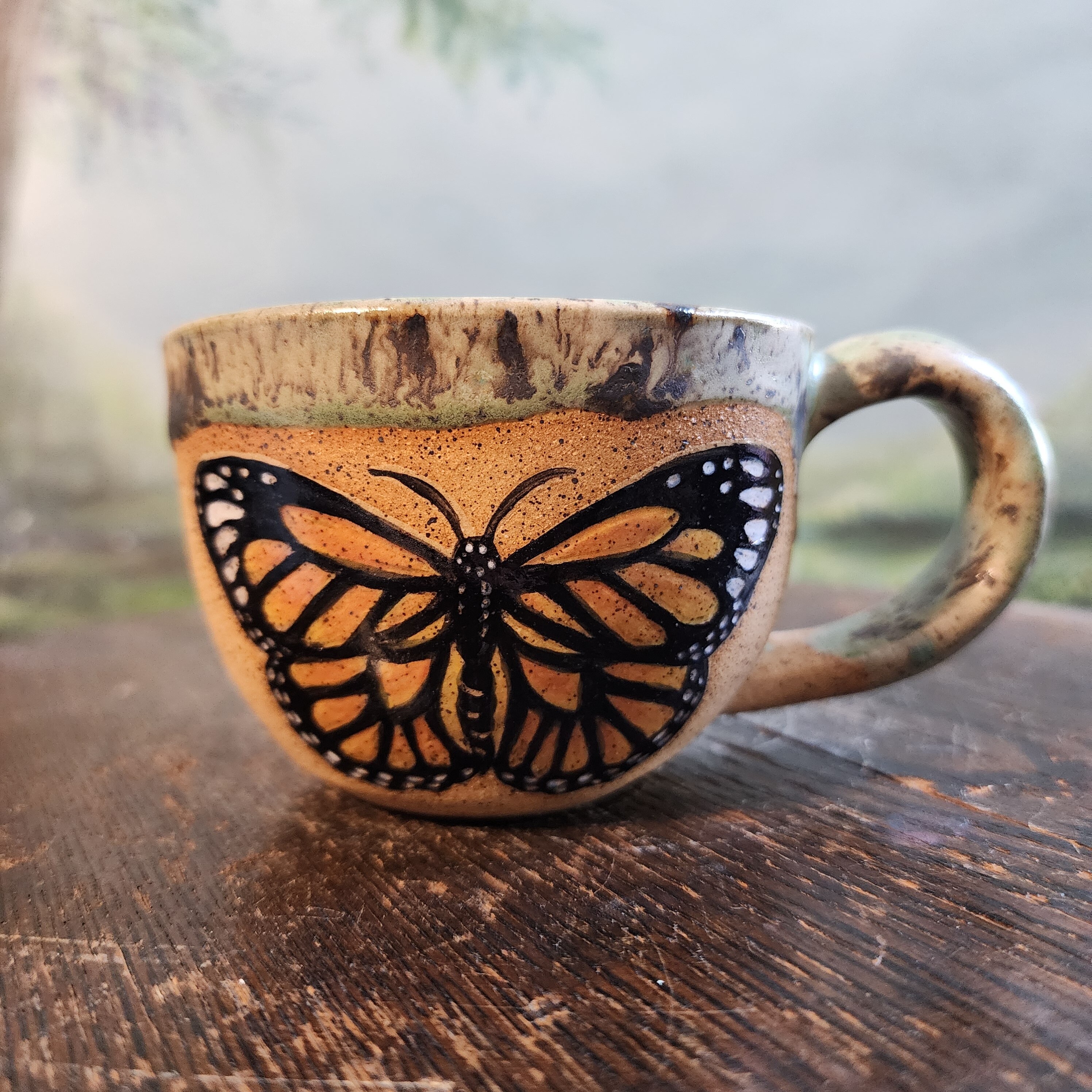 Handmade Monarch Life Cyle Pottery Mug - Etsy