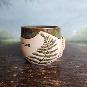 Handmade Sculpted Mushroom and Fern Forage Pottery Mug - Etsy