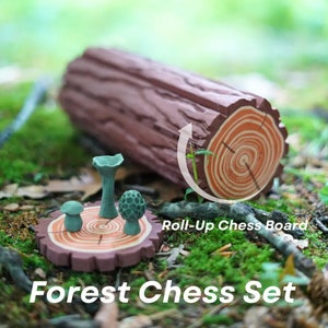 Mushroom Forest Chess Set Travel Chess - Etsy UK