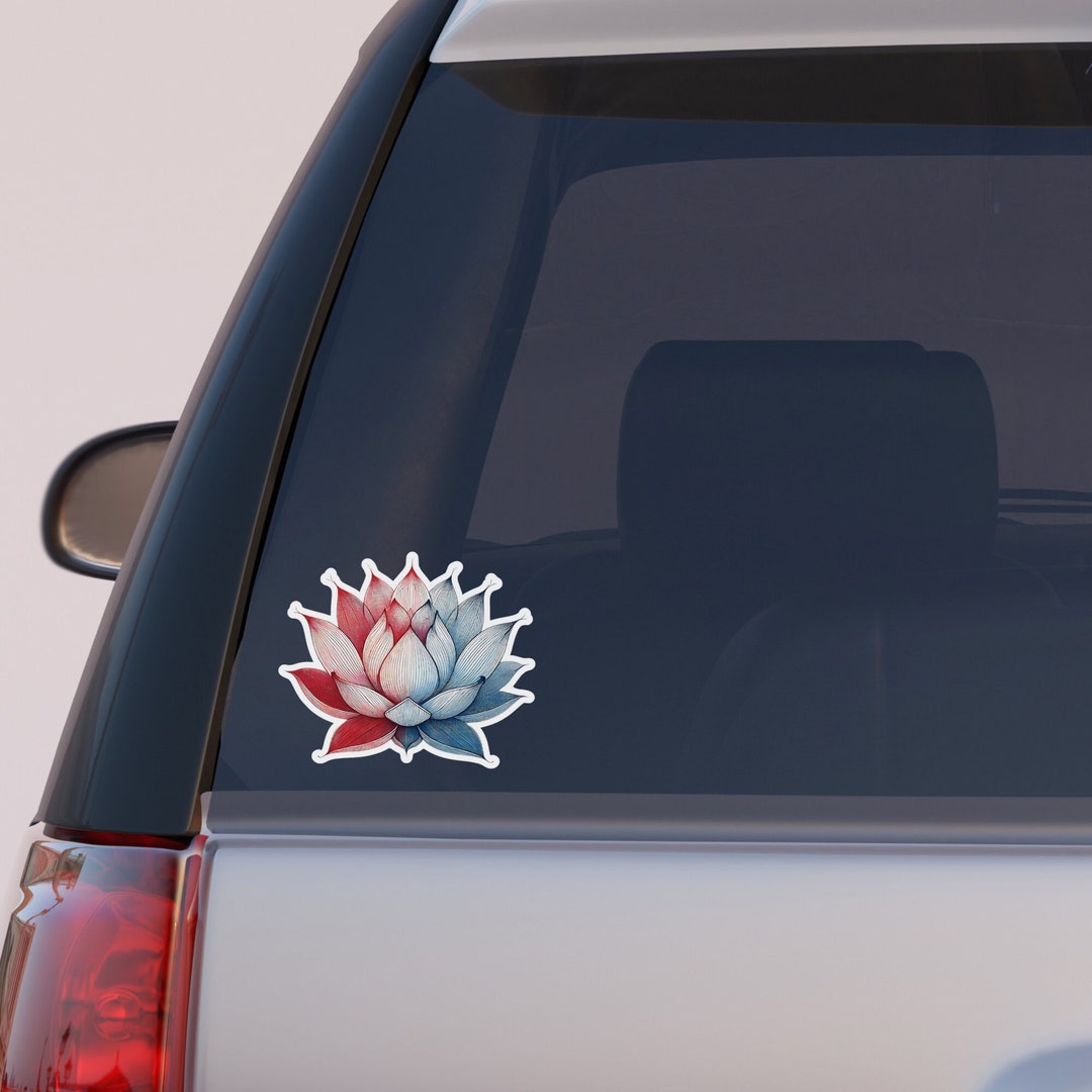 Lotus Kiss-cut Sticker Vinyl Decal Sticker. Botanical Lotus Bumper ...