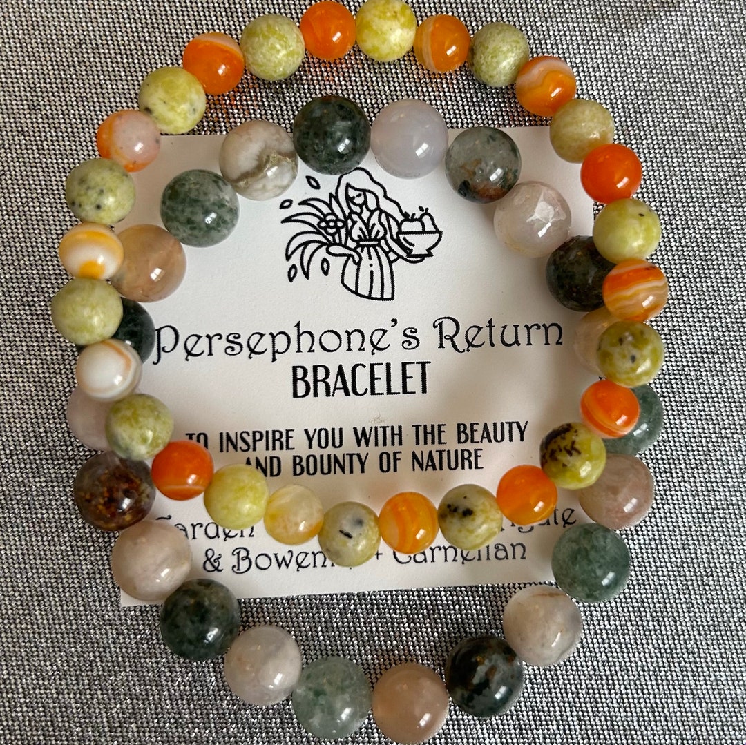 PERSEPHONE'S RETURN Natural Gemstone Bracelet Set for Nature Lovers ...