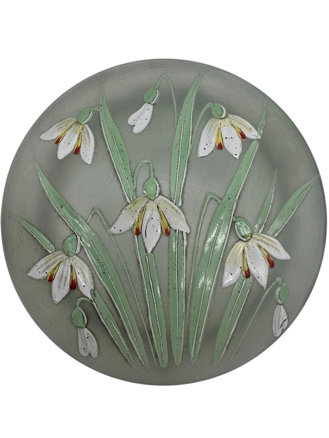 Antique Art Nouveau Enameled Glass Casket: French Snowdrop Vanity Box ...