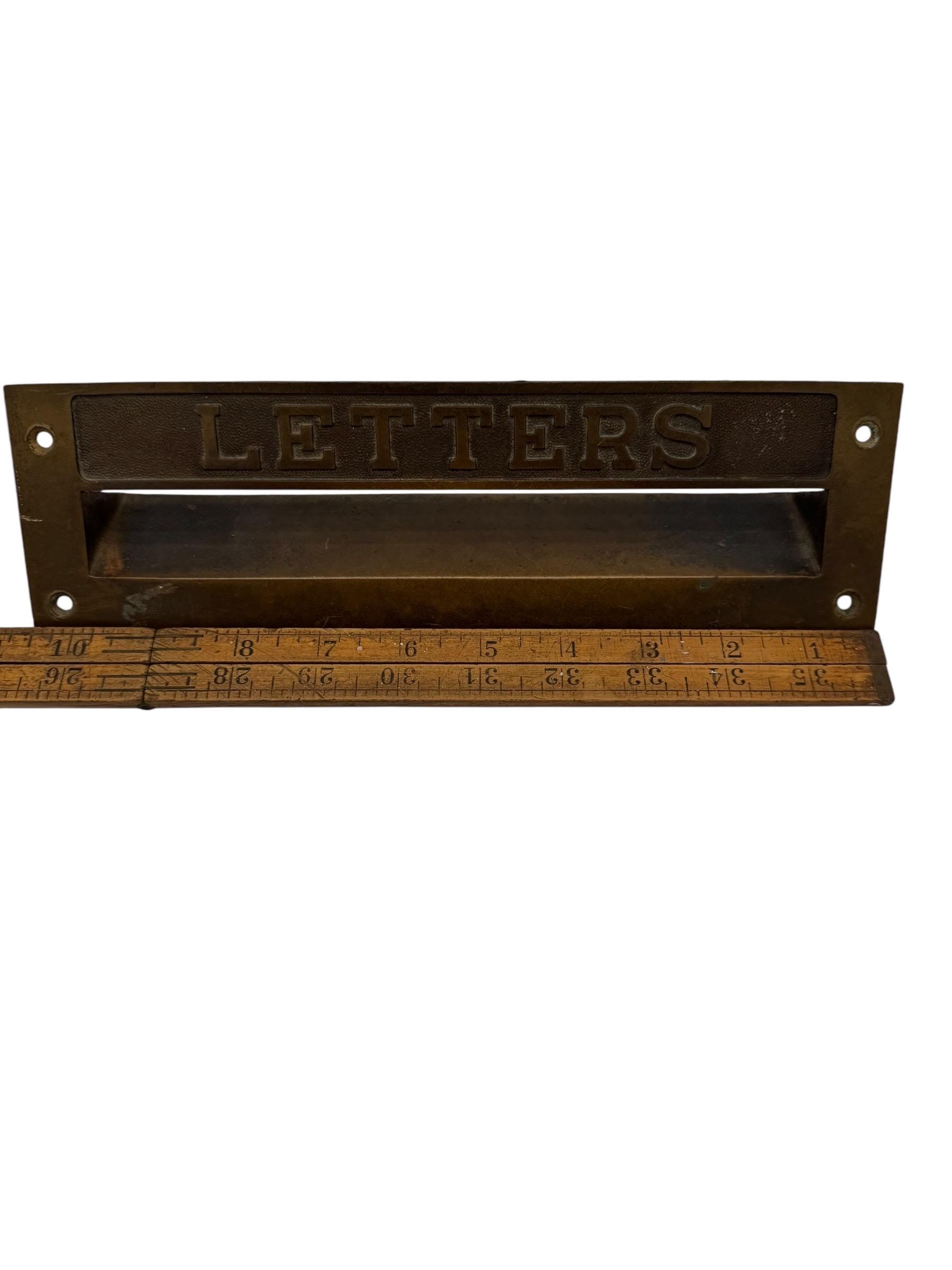 Antique Brass Mail Slot | “letters” Embossed Design | Vintage ...
